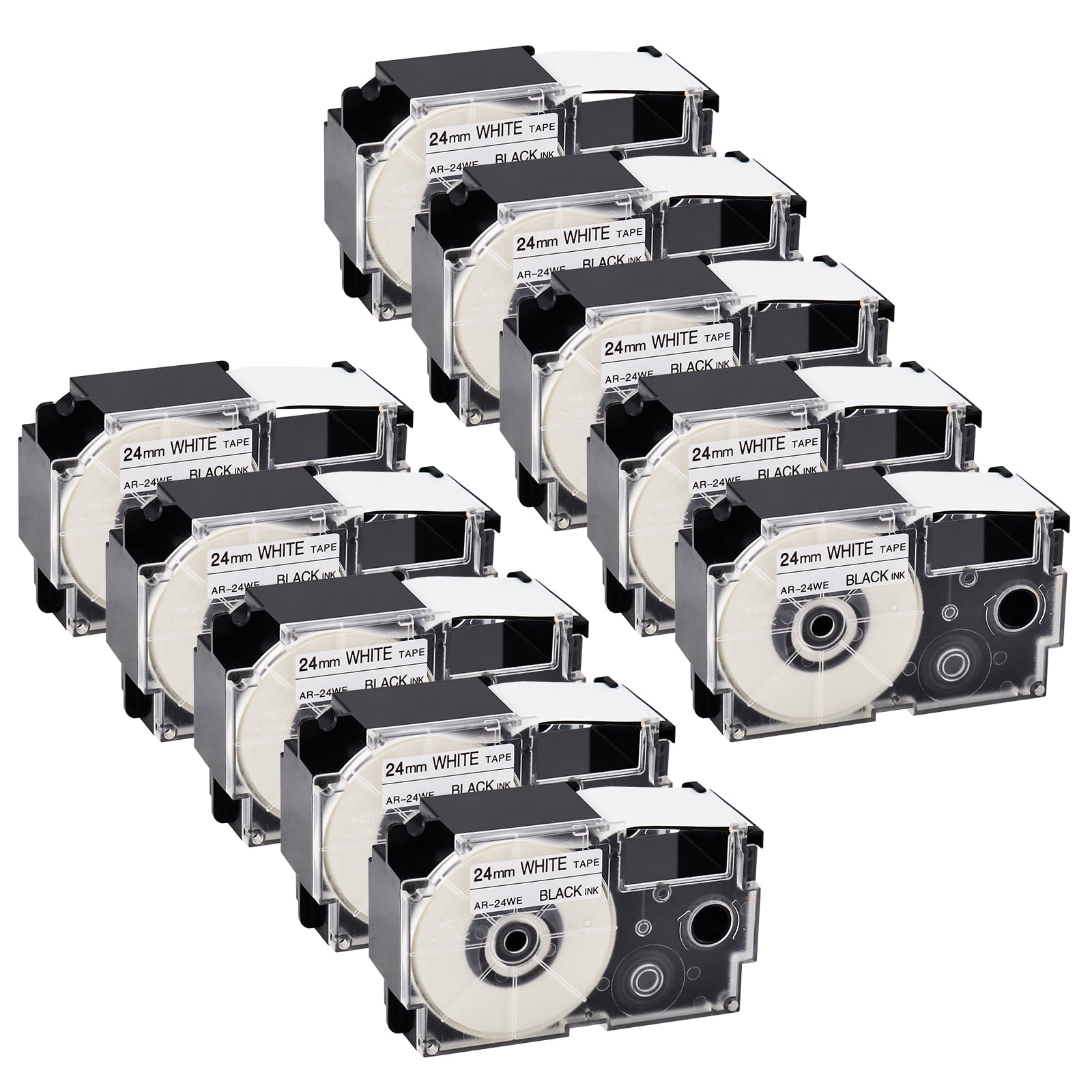 GREENCYCLE 10 Pack Compatible for Casio XR-24WE XR-24WE2S Black on ...