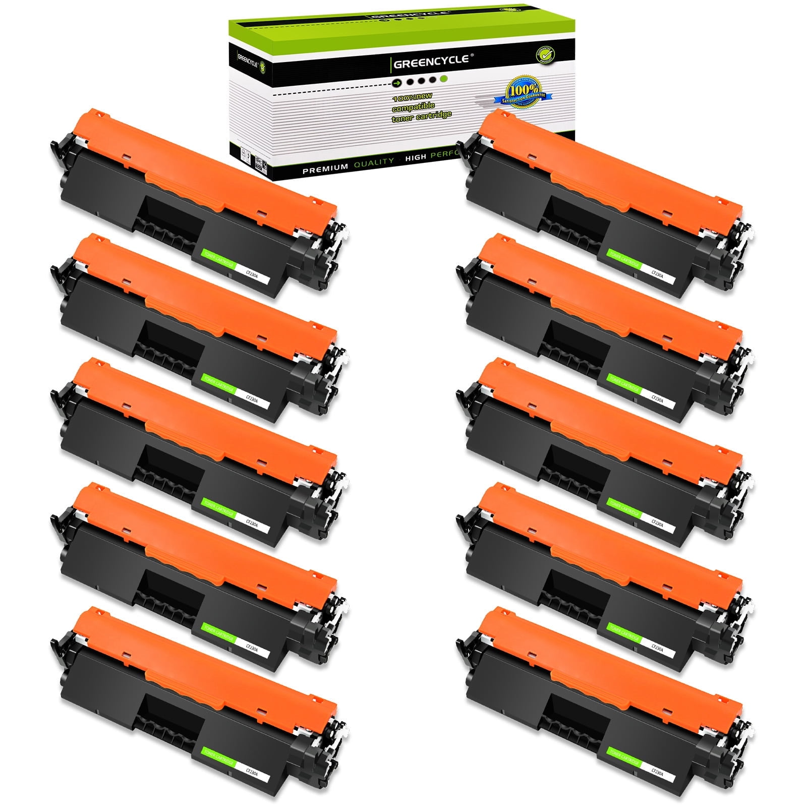 GREENCYCLE 10 Pack Compatible for HP 30A CF230A Black Toner Cartridge Replacement with LaserJet ...