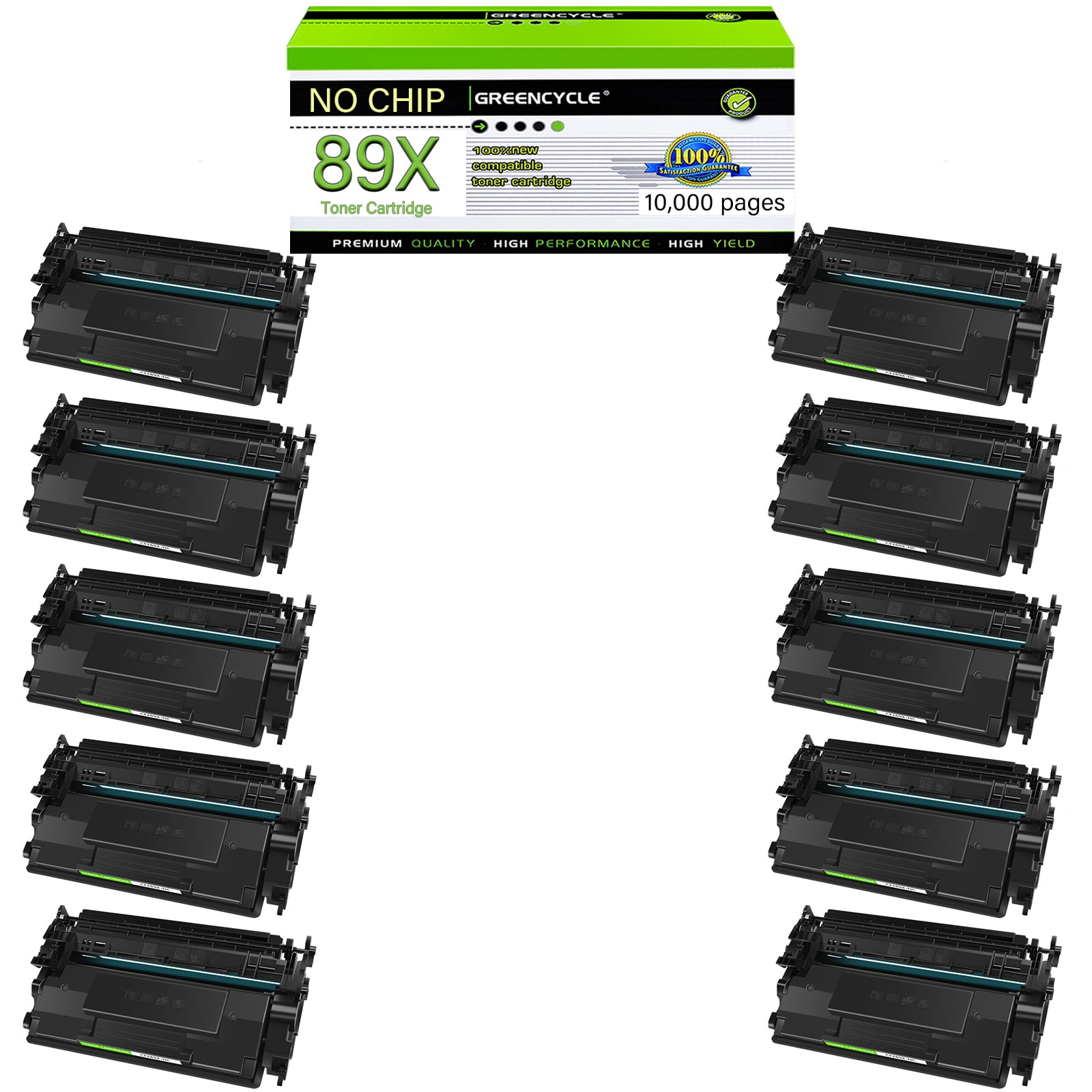 GREENCYCLE 10 Pack Compatible for HP 89X CF289X 89A CF289A (No Chip ...