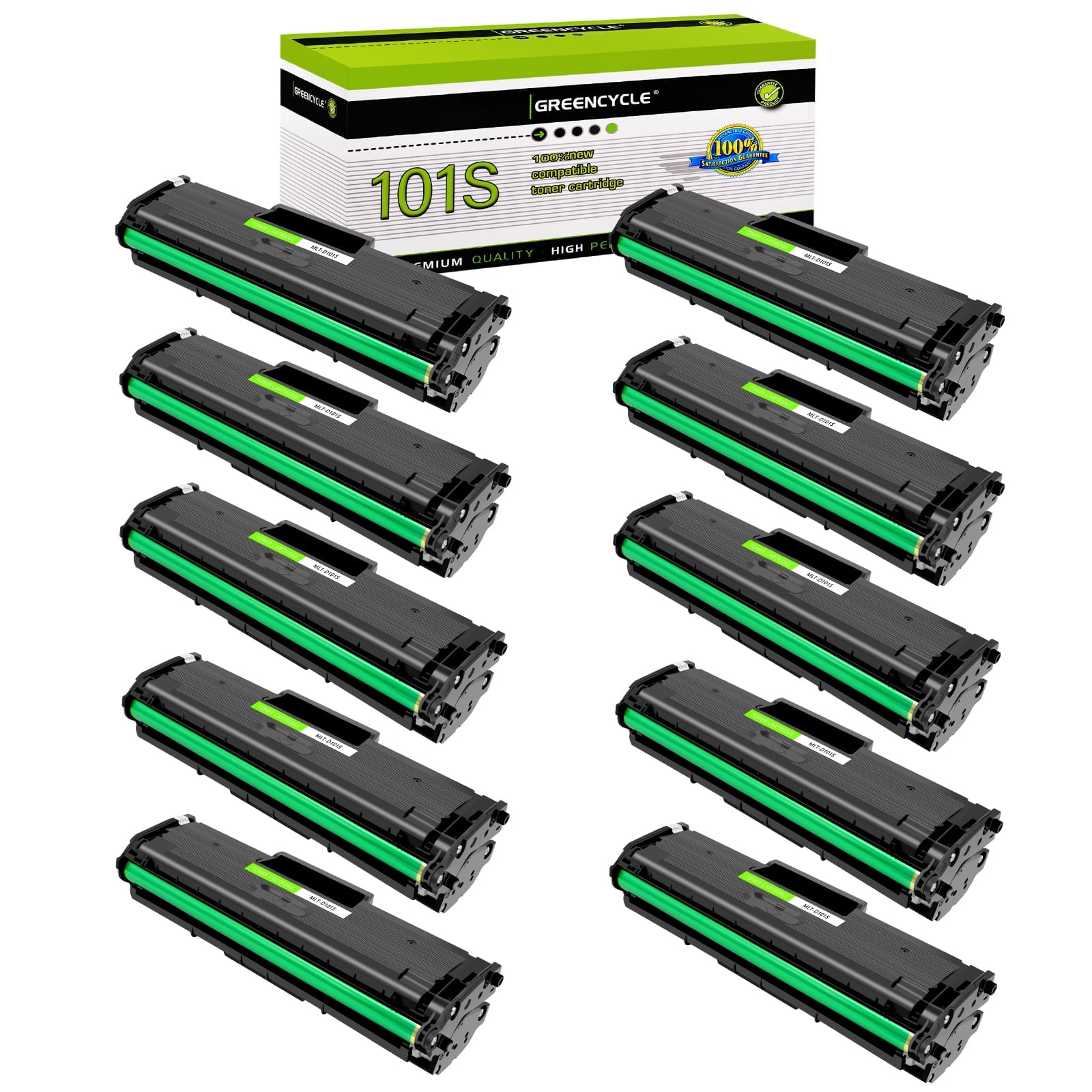 GREENCYCLE 10 Pack Compatible for Samsung MLT-D101S 101S Black Toner ...