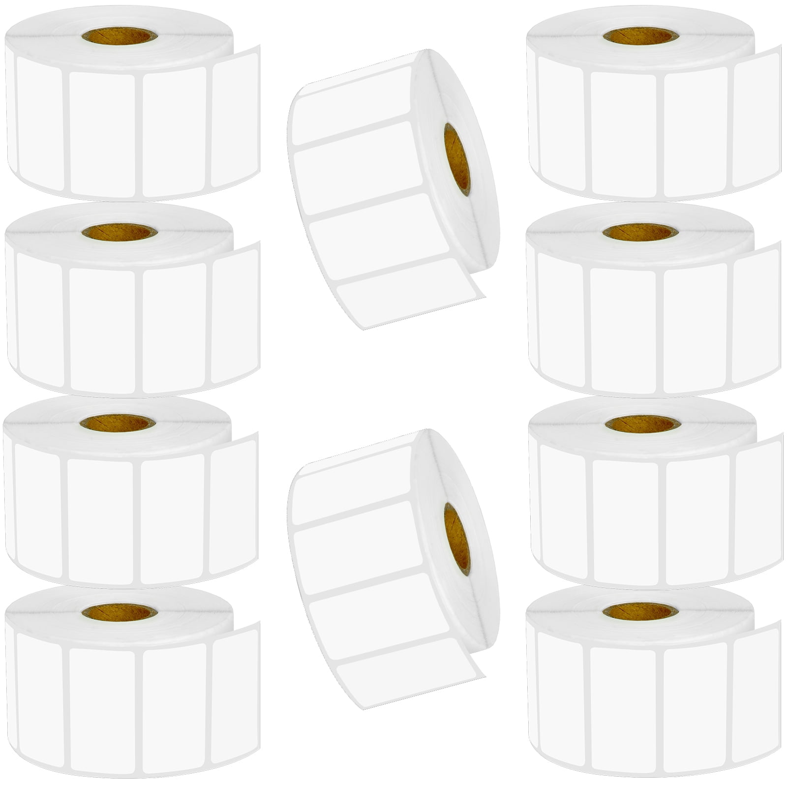 GREENCYCLE 10 Roll (1500 Labels/Roll) White Die Cut Paper Label Mobile ...