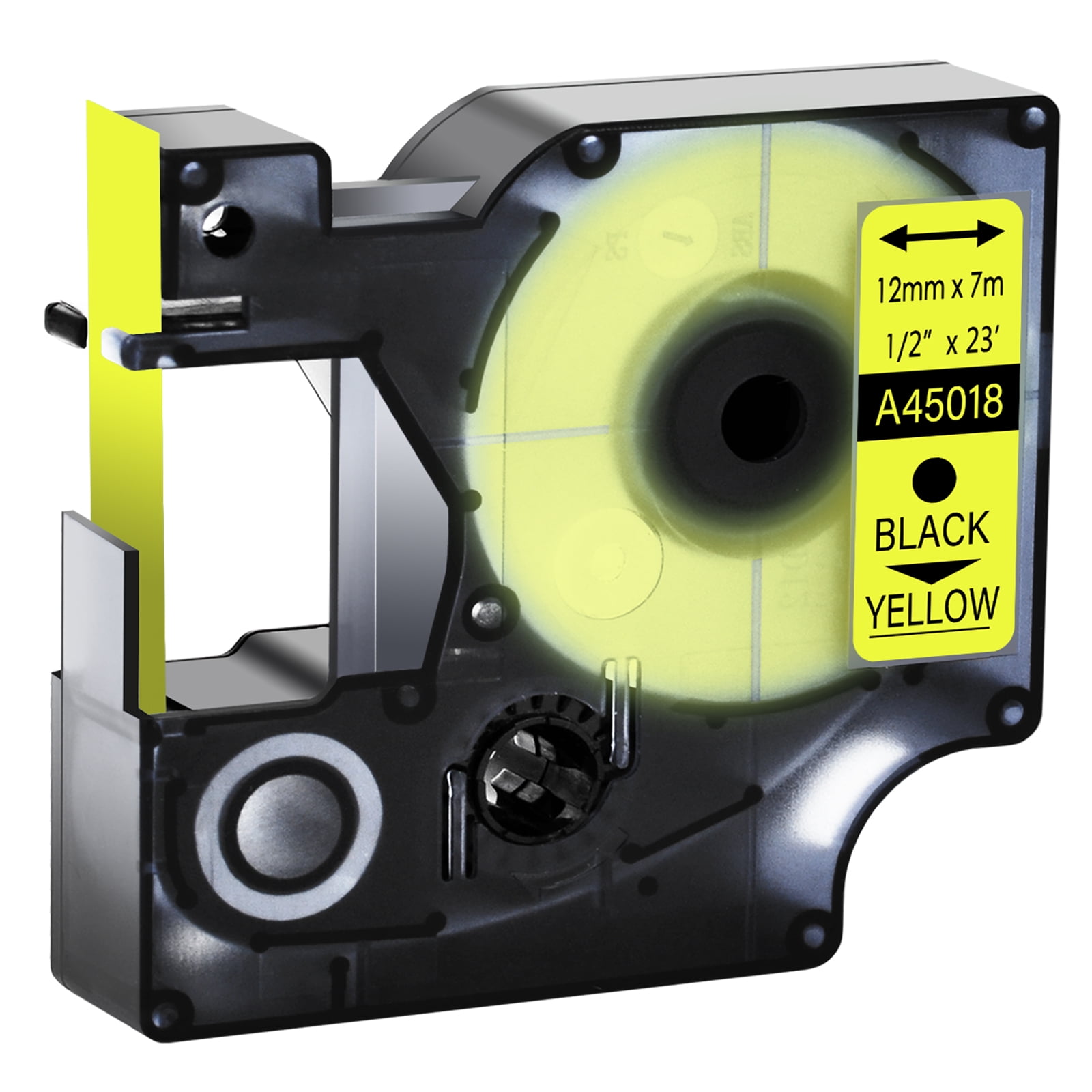 GreenCycle Black on Yellow Label Tape for Office Organization - Walmart ...
