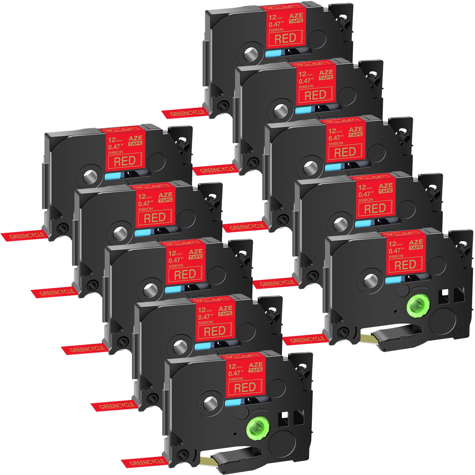 GREENCYCLE 10PK Compatible for Brother P-touch TZe-RW34 TZ-RW34 Gold on ...