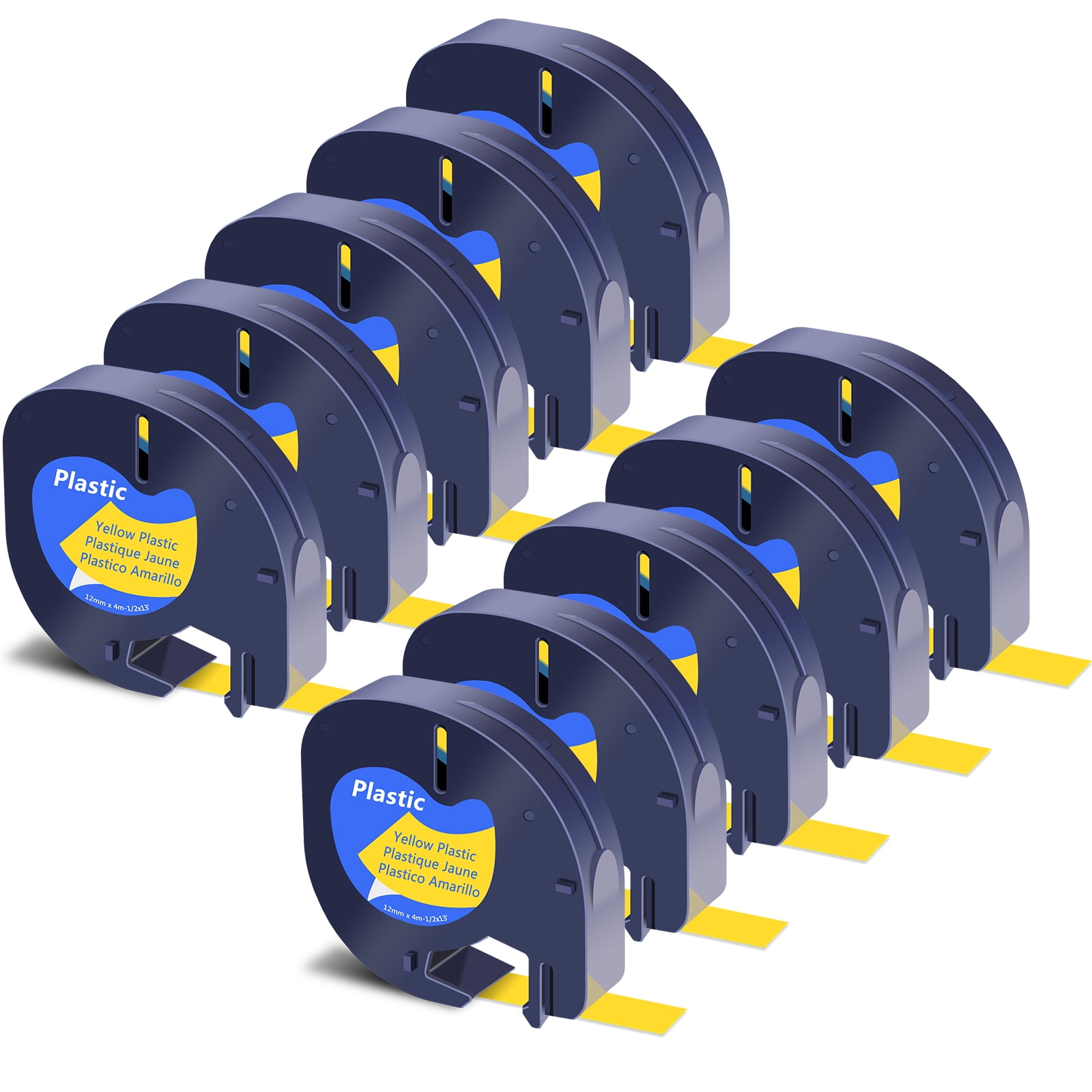 GREENCYCLE 10PK Compatible for DYMO LetraTag Refills 91332 12mm Black ...