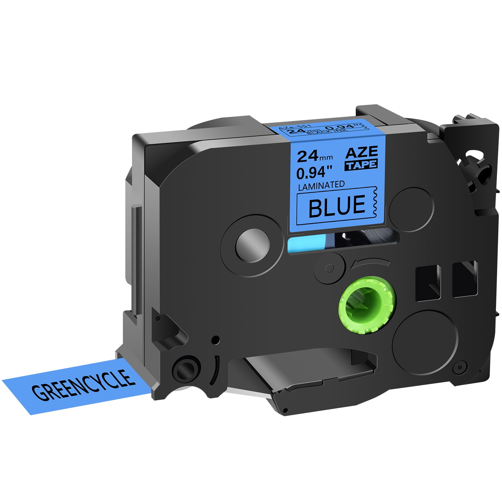 GREENCYCLE 1PK Compatible for Brother P-touch Black on Blue 24mm TZ TZe ...