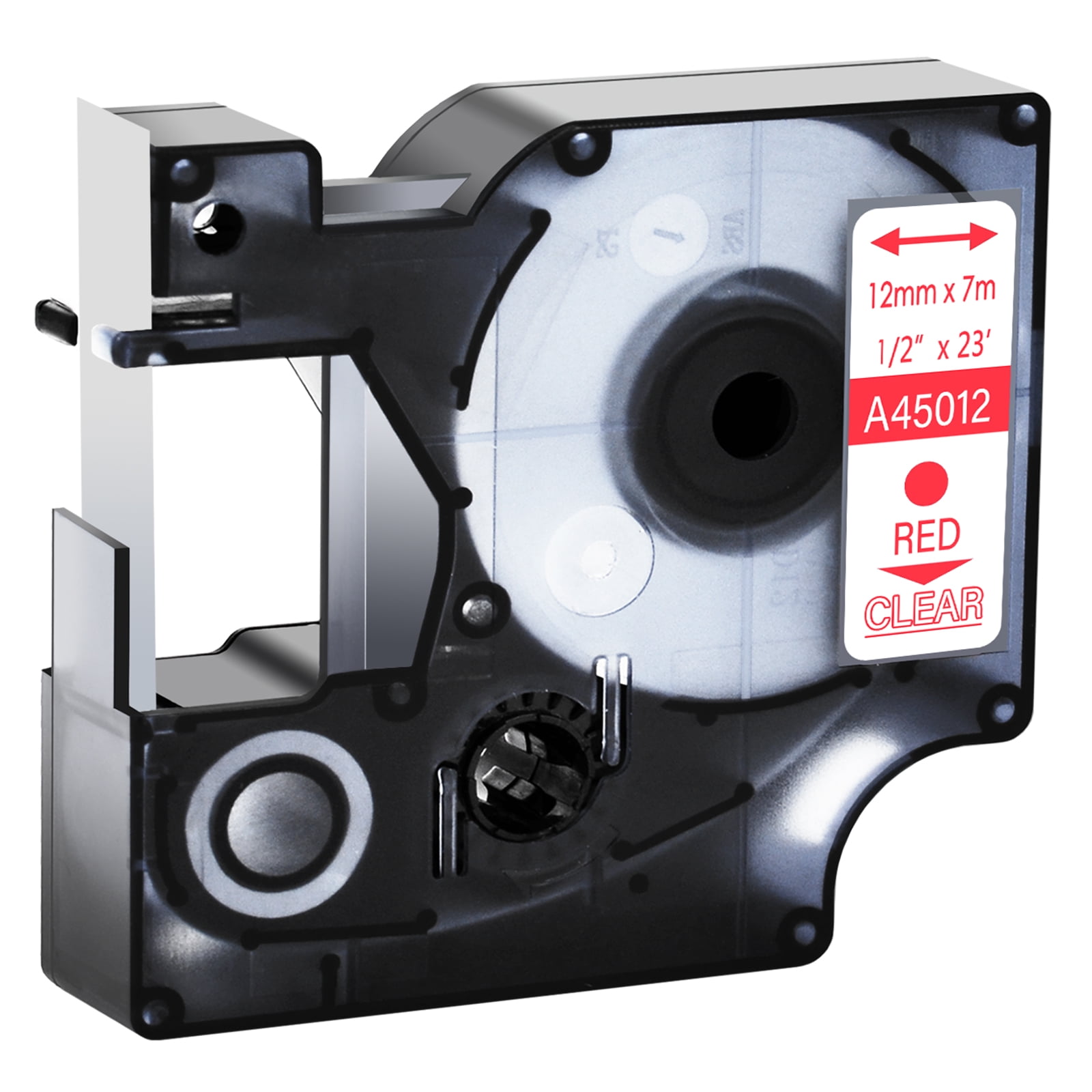 GREENCYCLE 1PK Compatible for DYMO D1 45012 12mm 7m Red on Clear Label ...