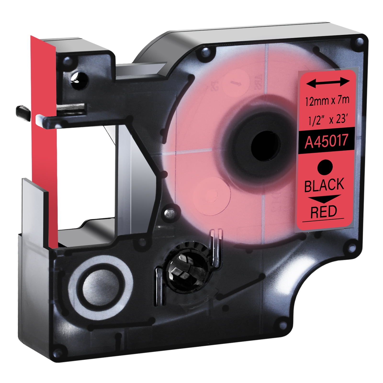 GREENCYCLE 1PK Compatible for DYMO D1 Label Tape 45017 12mm Black on Red for LabelManager 160 ...