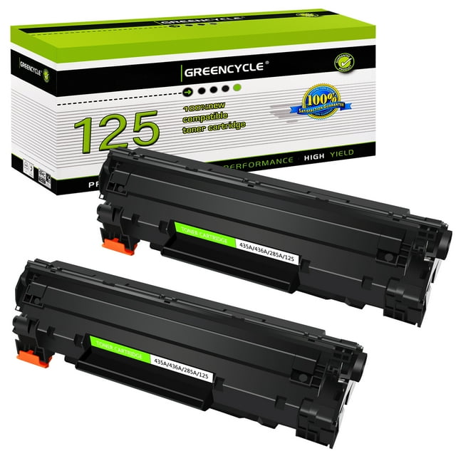 GREENCYCLE 2 Pack CRG125 Compatible Black Toner Cartridge Replacement ...