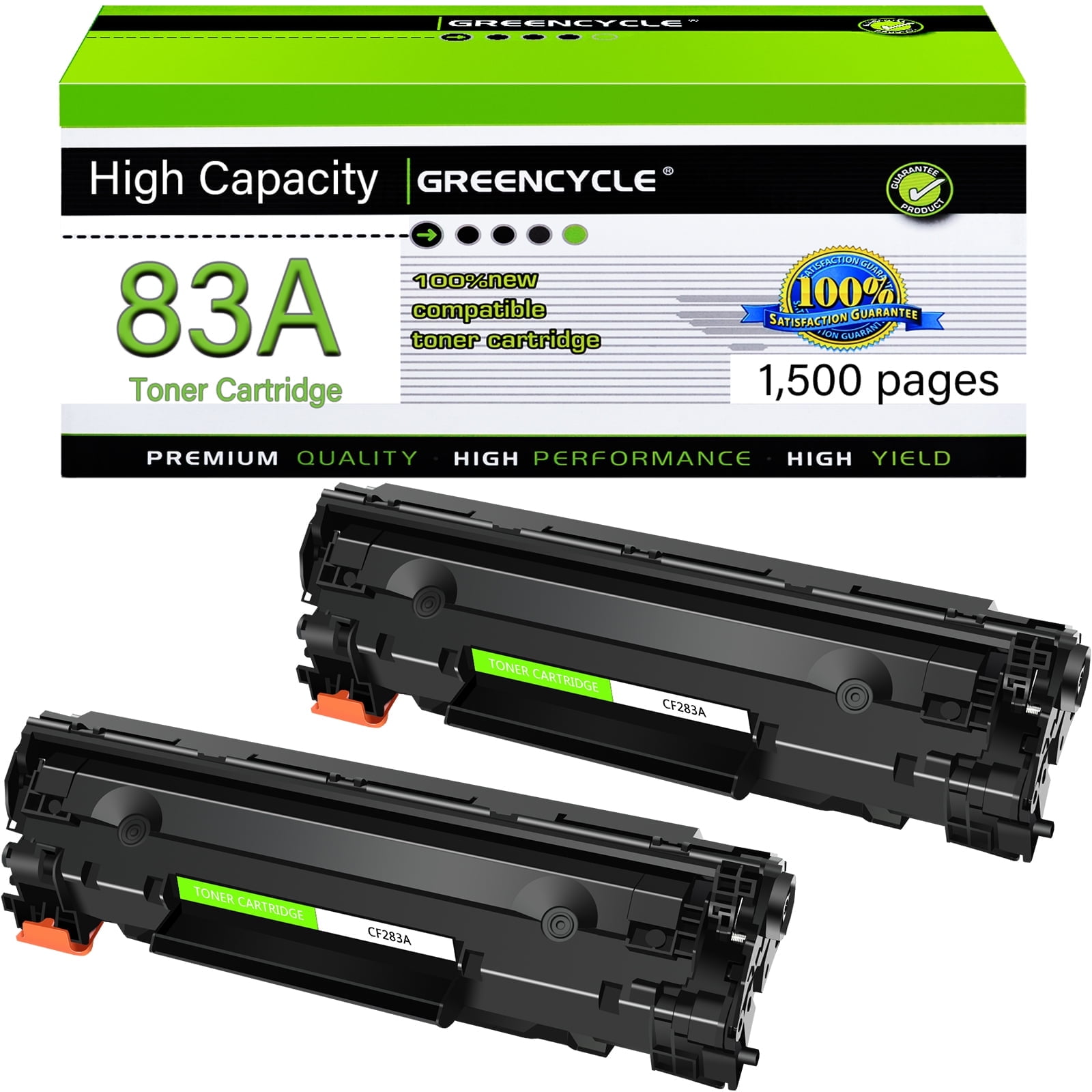 GREENCYCLE 2 Pack Compatible Black Toner Cartridge Replacement for HP ...