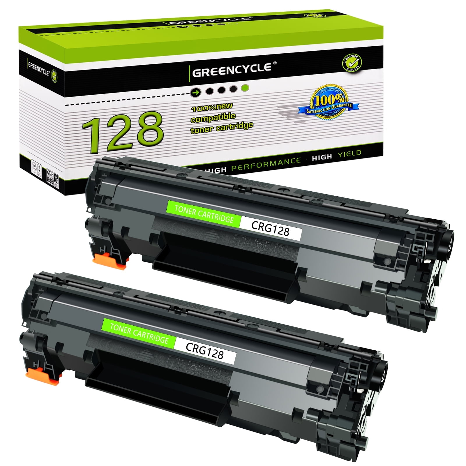 GREENCYCLE 2 Pack Compatible for Canon 128 CRG128 C128 High Yield Black ...