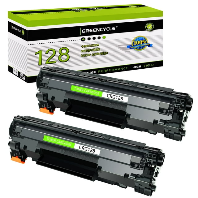 GREENCYCLE 2 Pack Compatible for Canon 128 CRG128 C128 High Yield Black ...