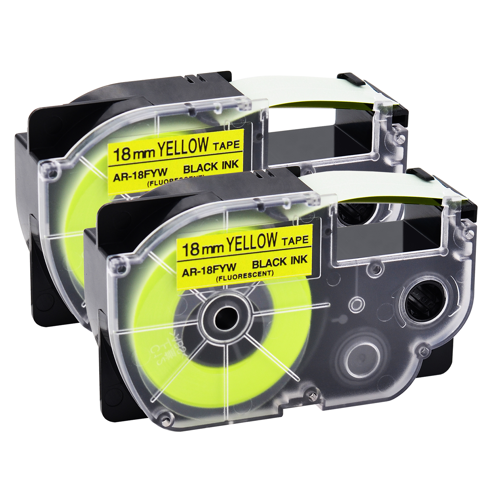 GREENCYCLE 2 Pack Compatible for Casio XR-18FYW XR18FYW Black on ...
