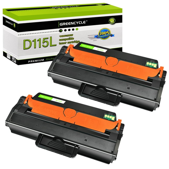 GREENCYCLE 2 Pack Compatible for Samsung MLT-D115L D115L Black Toner Cartridge Replacement with ...