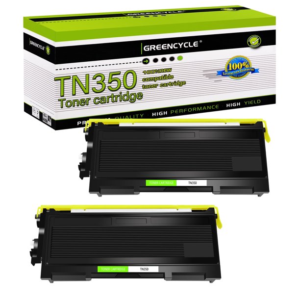 GREENCYCLE 2 Pack Compatible for Brother TN350 TN-350 Black Toner ...