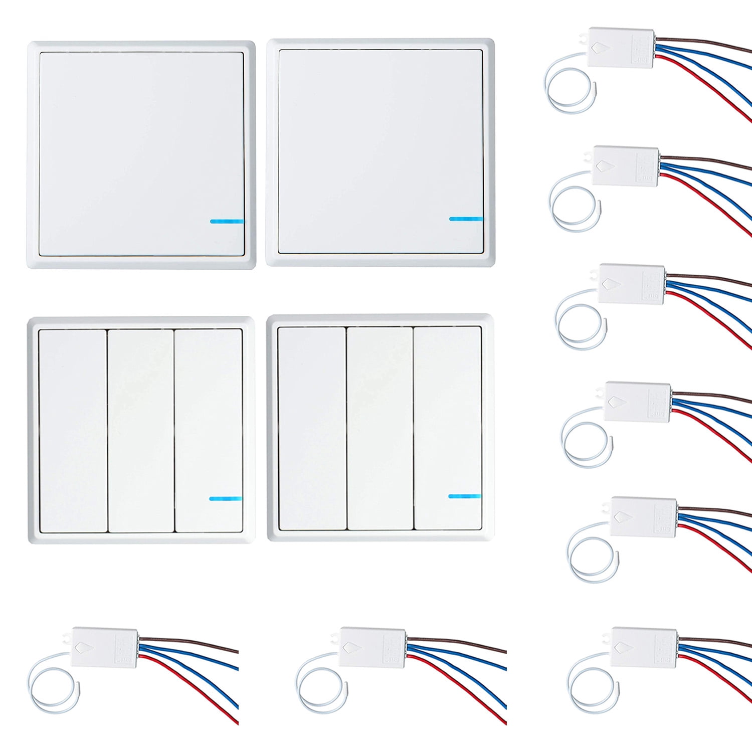 GREENCYCLE 2 Set Wireless Light Switch 110V Receiver Transmitter Kit ...