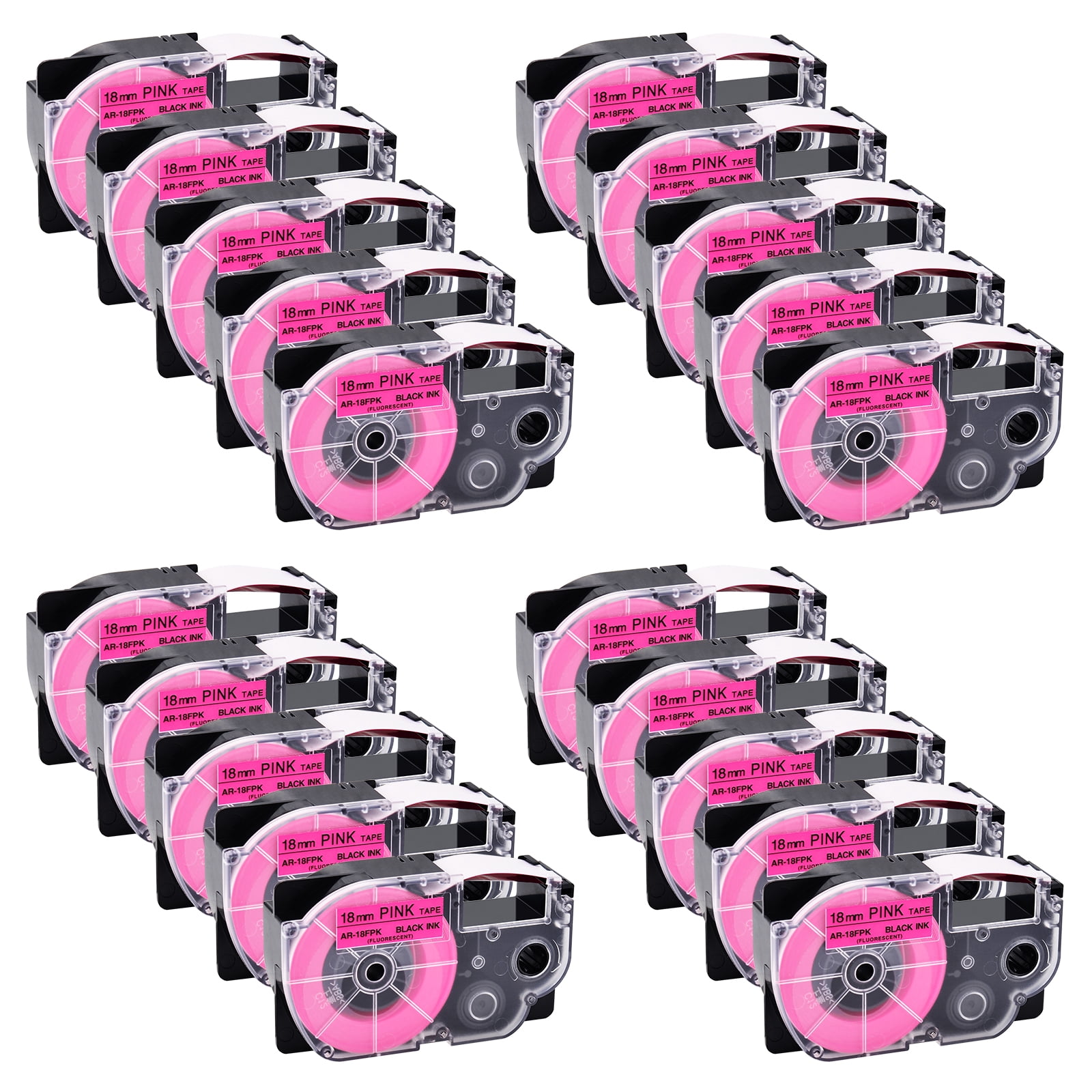 GREENCYCLE 20 Pack Compatible for Casio XR-18FPK XR18FPK Black on ...