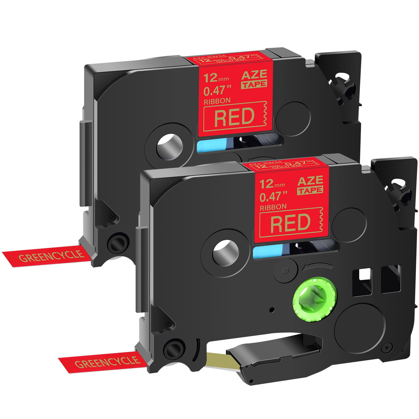 GREENCYCLE 2PK Compatible for Brother P-touch TZe-RW34 TZ-RW34 Gold on ...