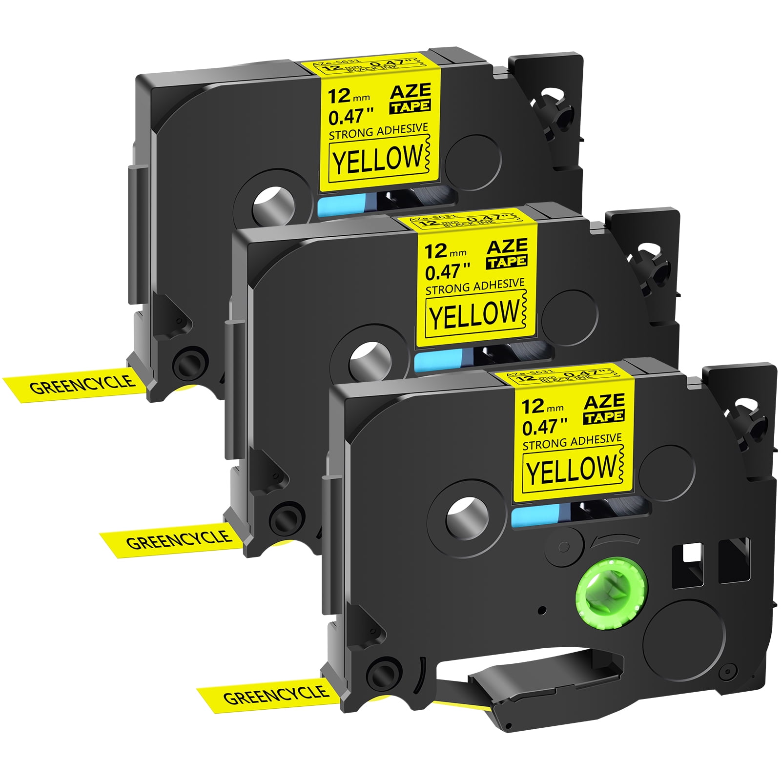 GREENCYCLE 3 Pack Compatible for Brother TZe-S631 TZ-S631 TZe-631 TZ ...