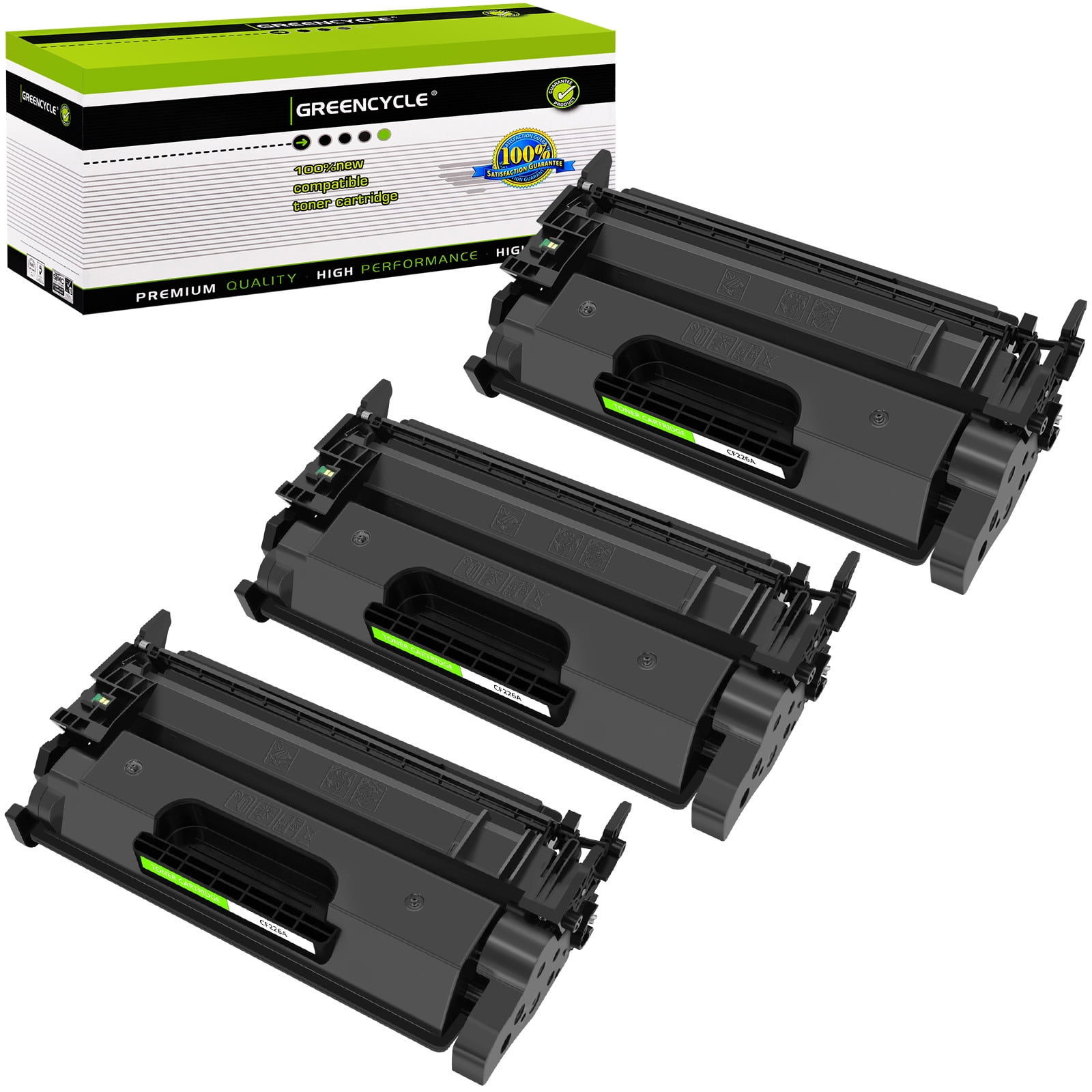 GREENCYCLE 3 Pack Compatible for HP 26A CF226A Black Toner Cartridge ...