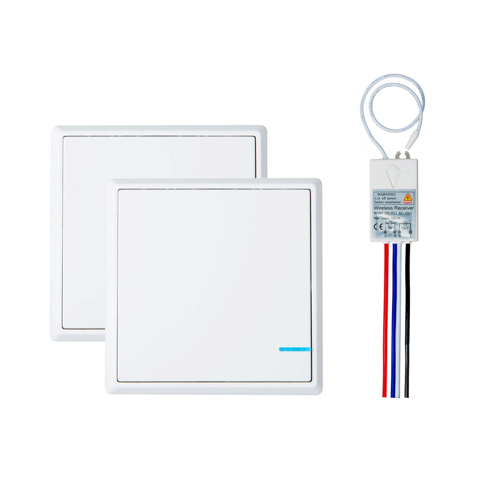 GREENCYCLE 3 Pack Dual Wireless Switch Remote receiver Controller ...