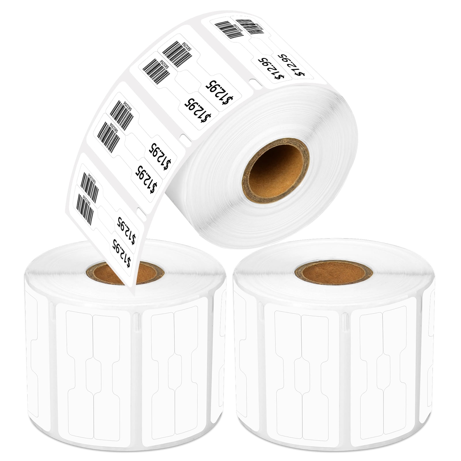 GREENCYCLE 3 Roll (1500 Labels/Roll) White Jewelry Price Tag 2-up ...