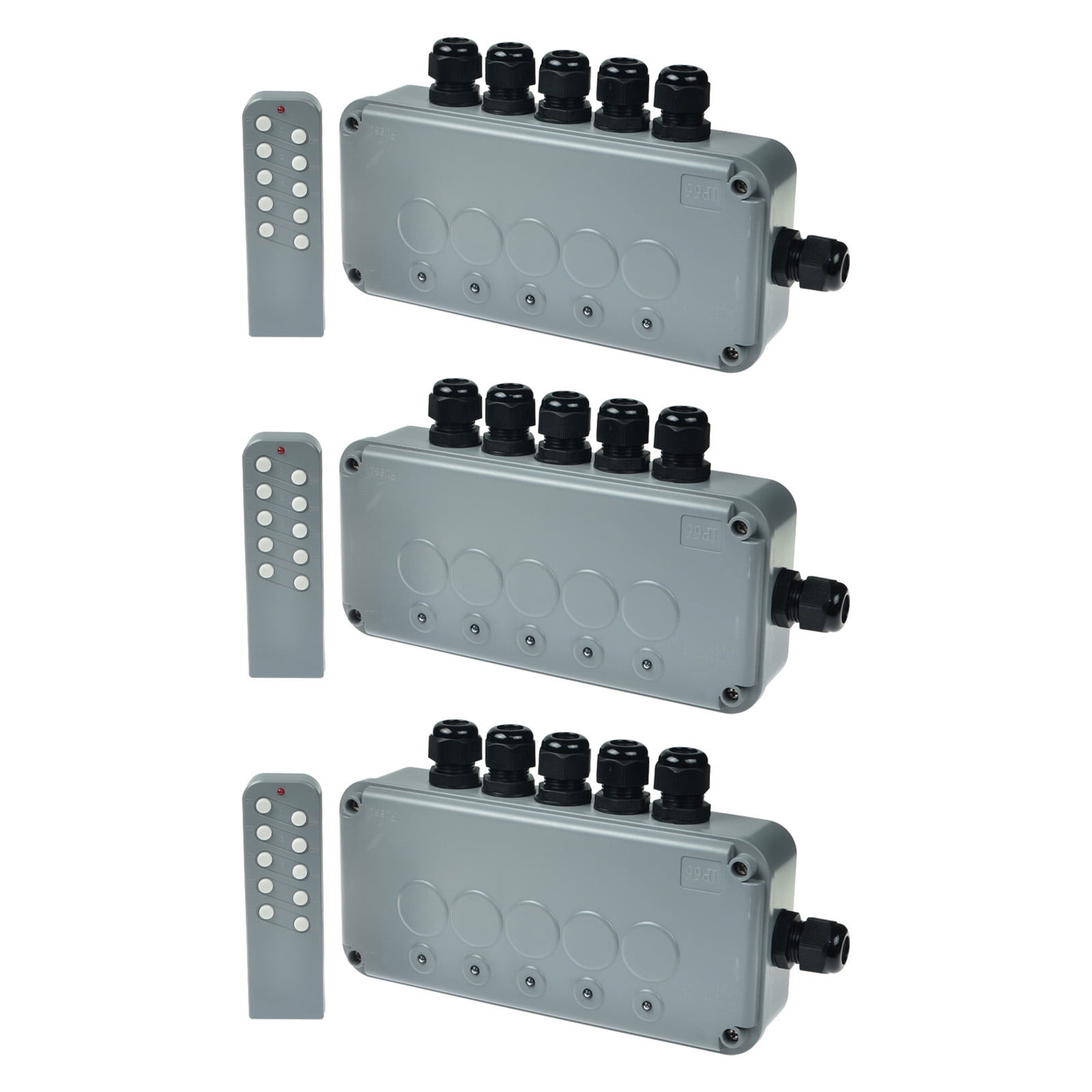 GREENCYCLE 3 Set 15A 5-Gang Junction Box Weatherproof Outdoor Switched ...