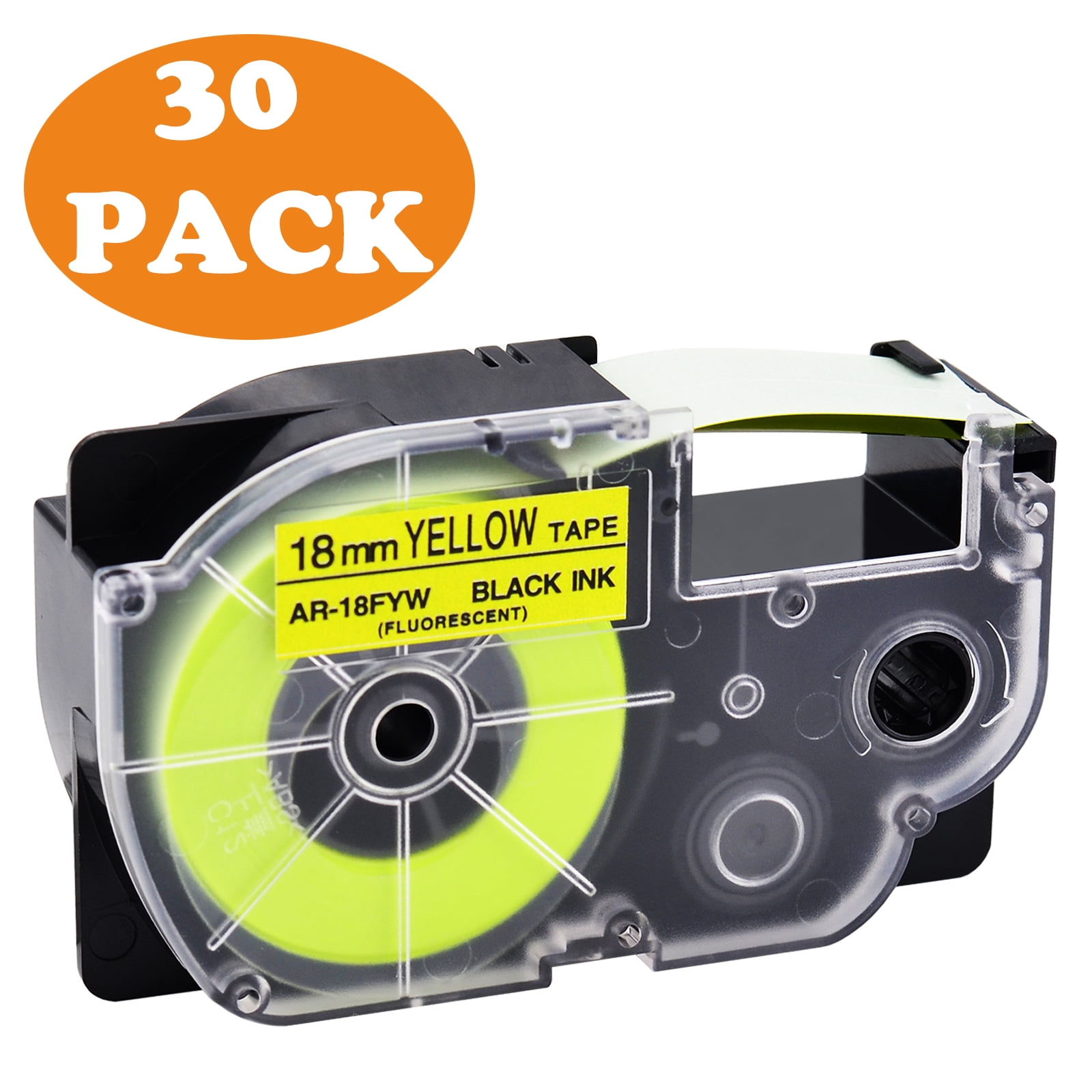 GREENCYCLE 30 Pack Compatible for Casio XR-18FYW XR18FYW Black on ...