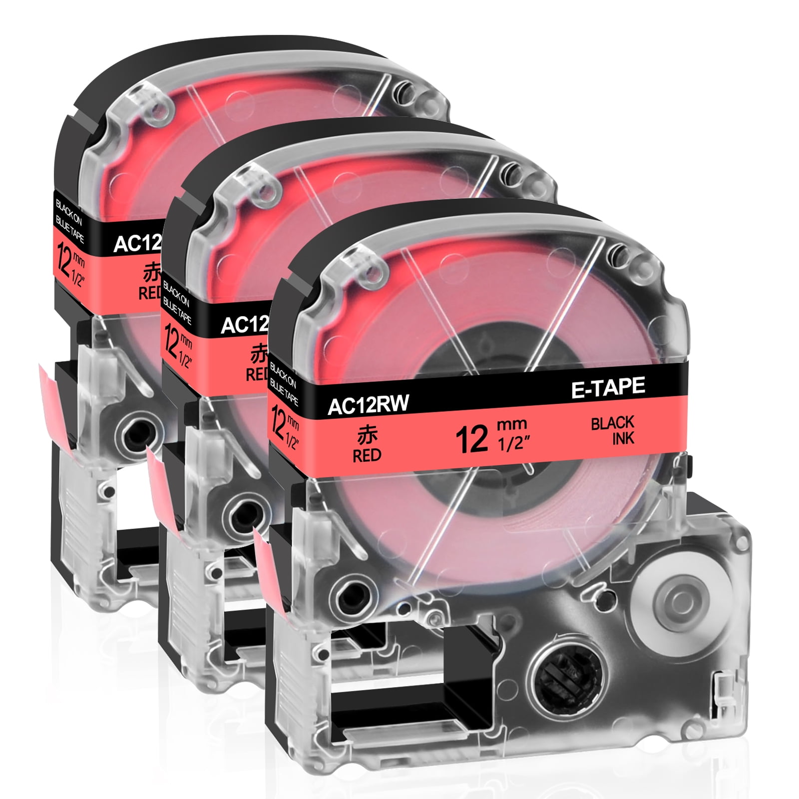 GreenCycle Black on Red Label Tape for Office Supplies - Walmart ...