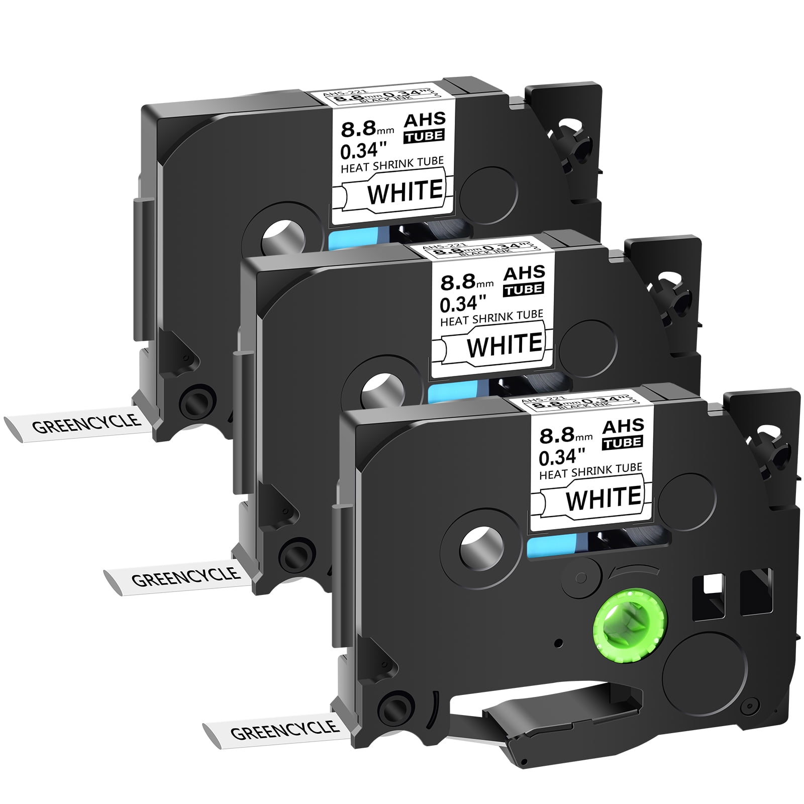 GREENCYCLE 3PK Compatible for Brother P-touch HSE-221 HS-221 HSe221 ...