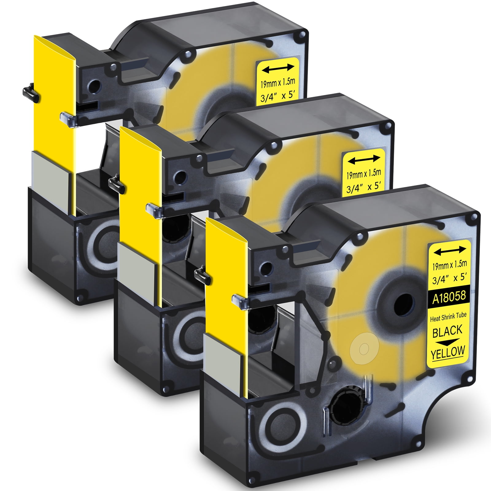 GREENCYCLE 3PK Industrial Rhino Heat Shrink Tubes Compatible for Dymo ...