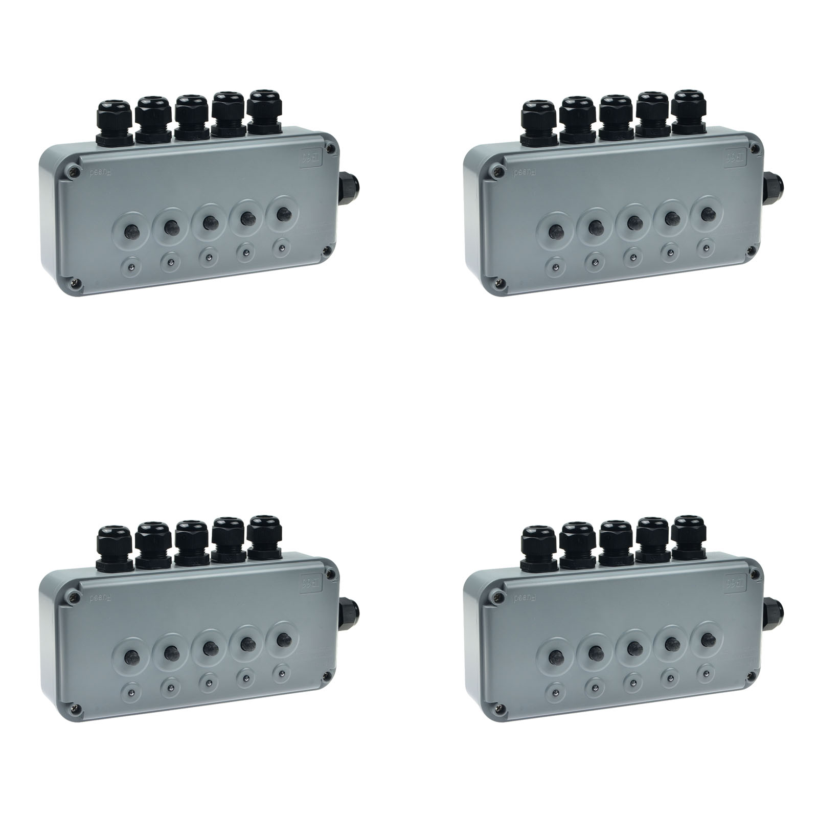 GREENCYCLE 4 Pack 15A 125VAC 5-Gang Power Control Switch Junction Box ...