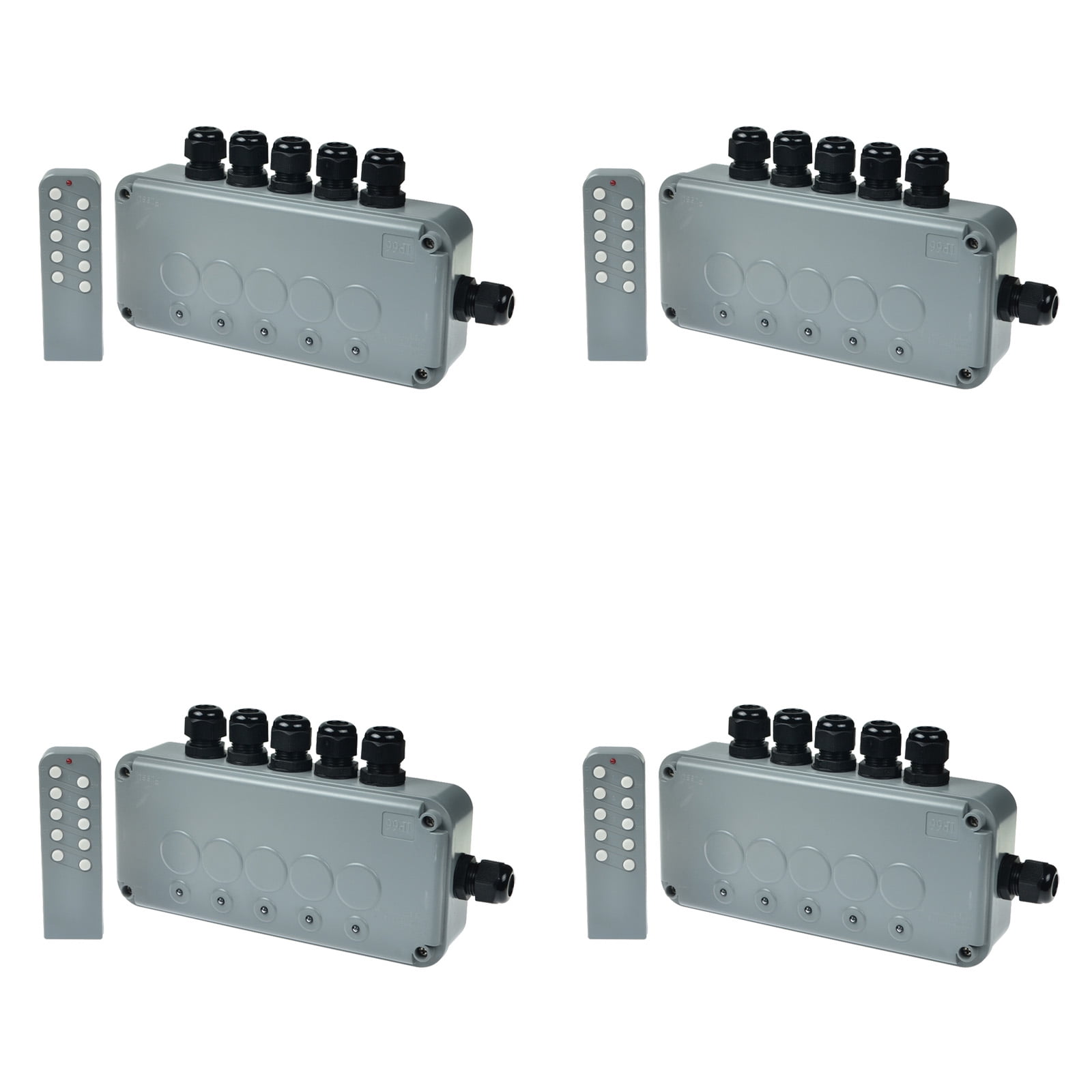GREENCYCLE 4 Set 15A 5-Gang Junction Box Weatherproof Outdoor Switched ...