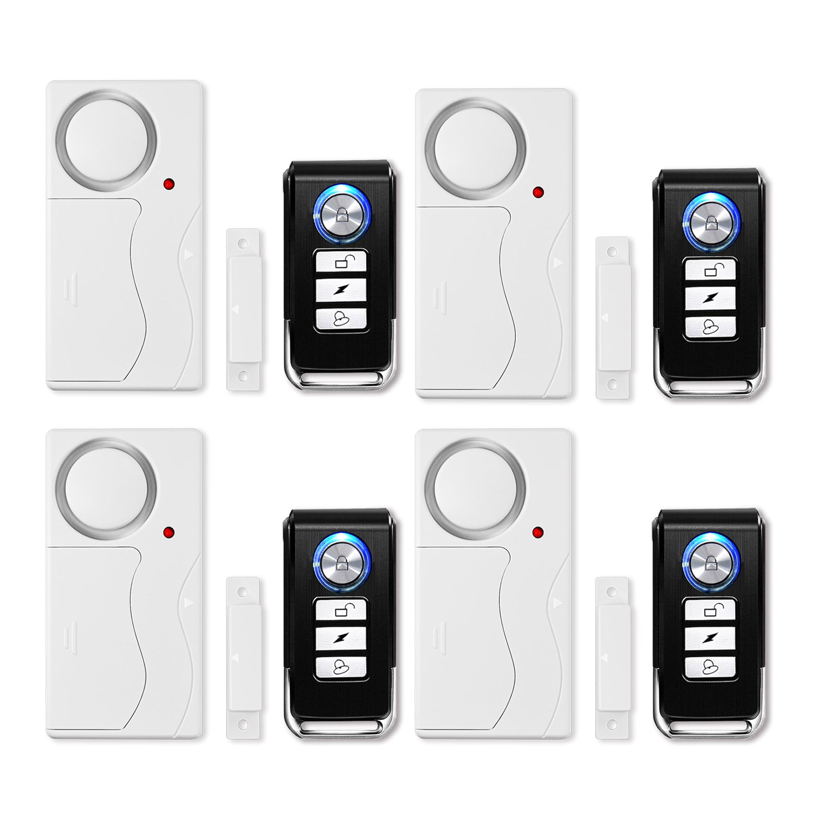 GREENCYCLE 4 Set (4 Remote,4 Alarm) Multi-function Wireless Anti-Theft ...