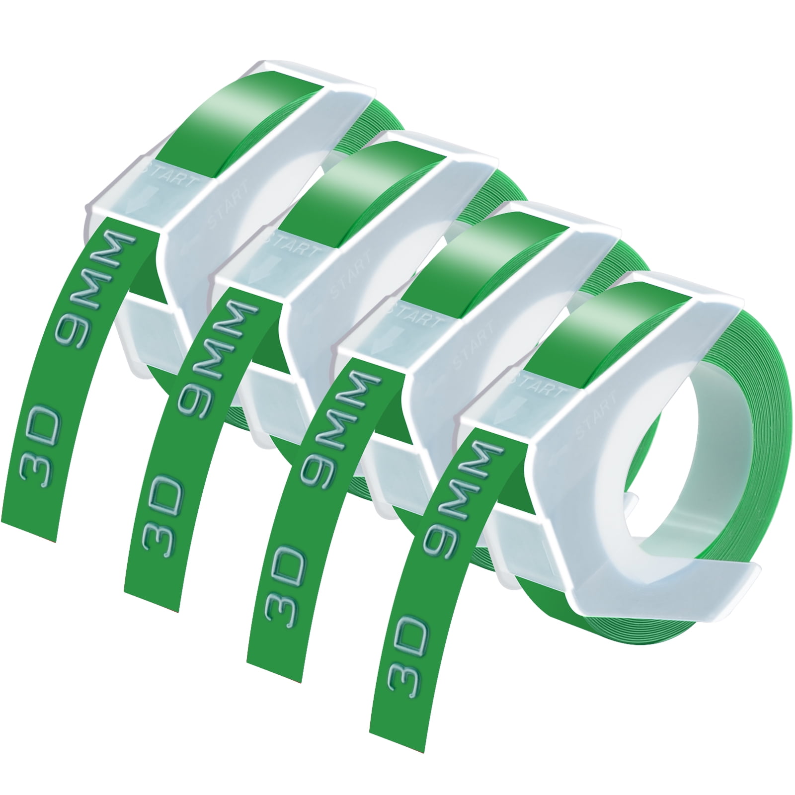GREENCYCLE 4PK Compatible for Dymo 3D Plastic Embossing Labels 520103 ...