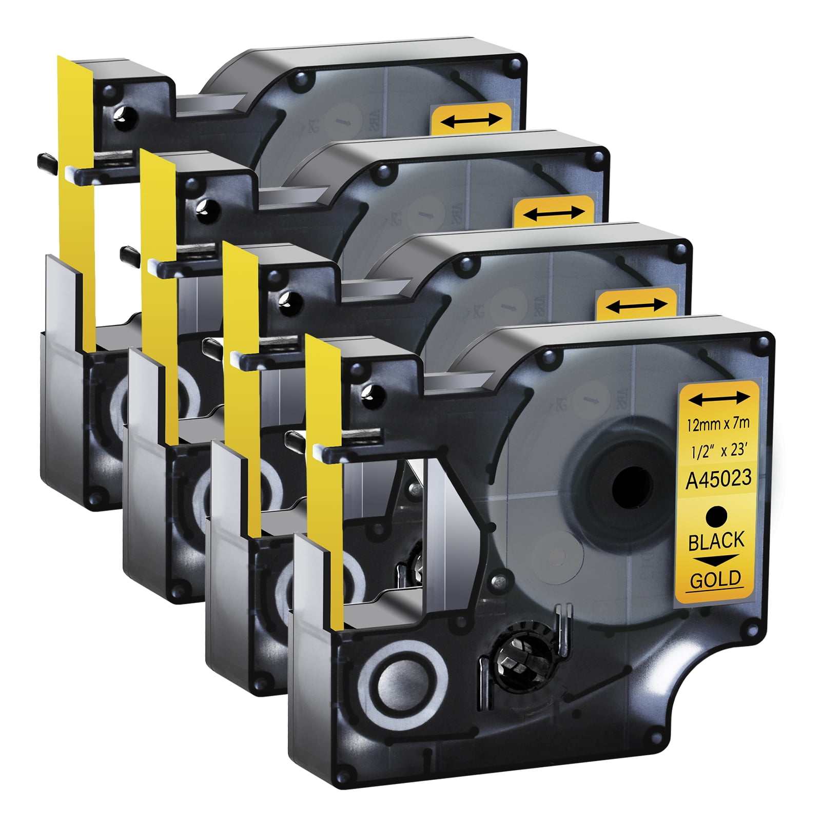 GreenCycle Black on Gold DYMO Label Tape for Office Supplies - Walmart ...
