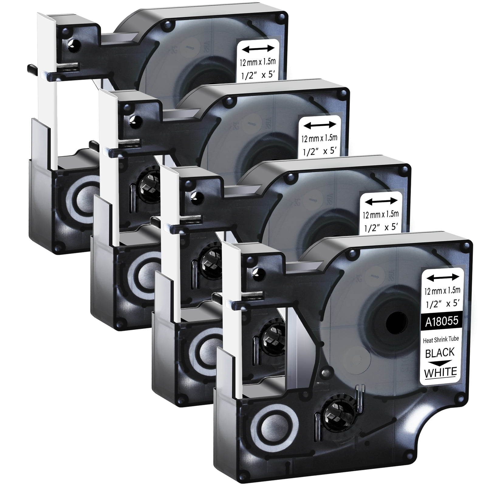 GREENCYCLE 4PK Industrial Rhino Heat Shrink Tubes Compatible for Dymo ...