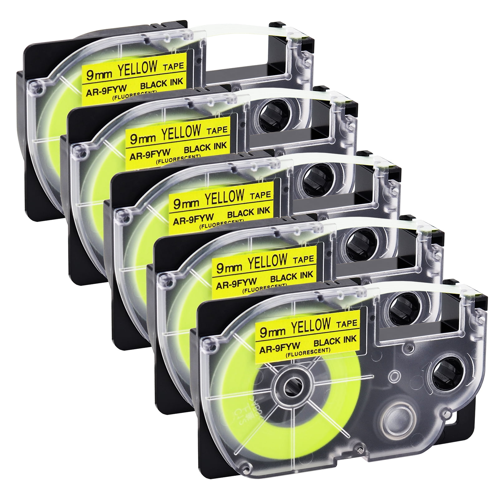 GREENCYCLE 5 Pack Compatible for Casio XR-9FYW XR9FYW Black on ...