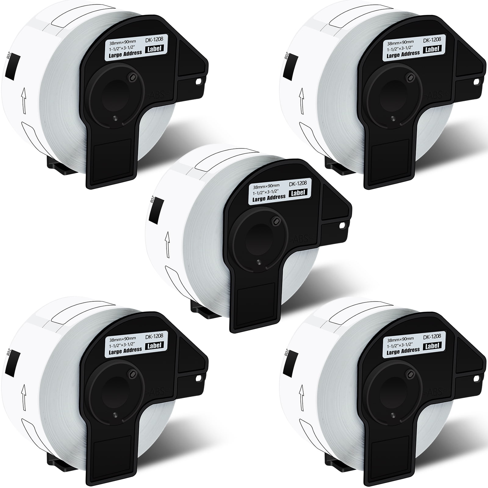 GREENCYCLE 5 Roll Compatible for Brother DK-1208 Die-Cut Address Labels ...