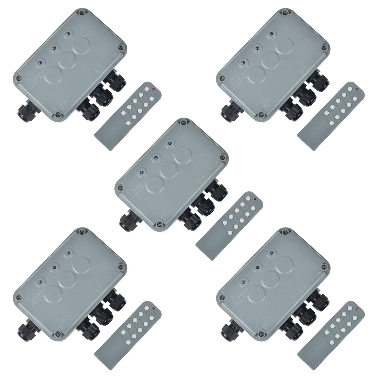 GREENCYCLE 5 Set 15A 3-Gang Junction Box Weatherproof Outdoor Switched ...