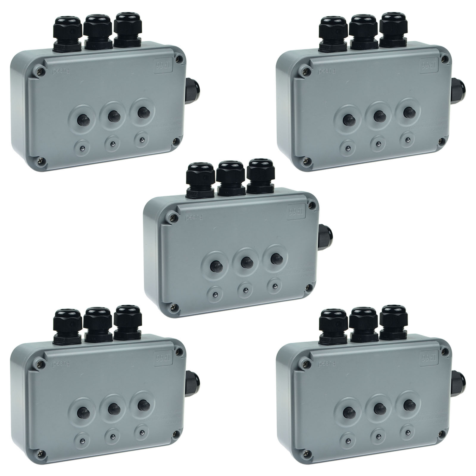 GREENCYCLE 5PC 15A 125VAC 3-Gang Power Control Switch Junction Box ...