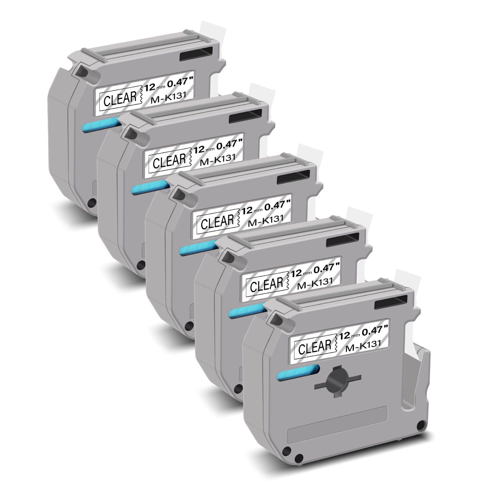 GREENCYCLE 5PK Compatible Refill for Brother P-touch M Tape MK131, 12mm ...