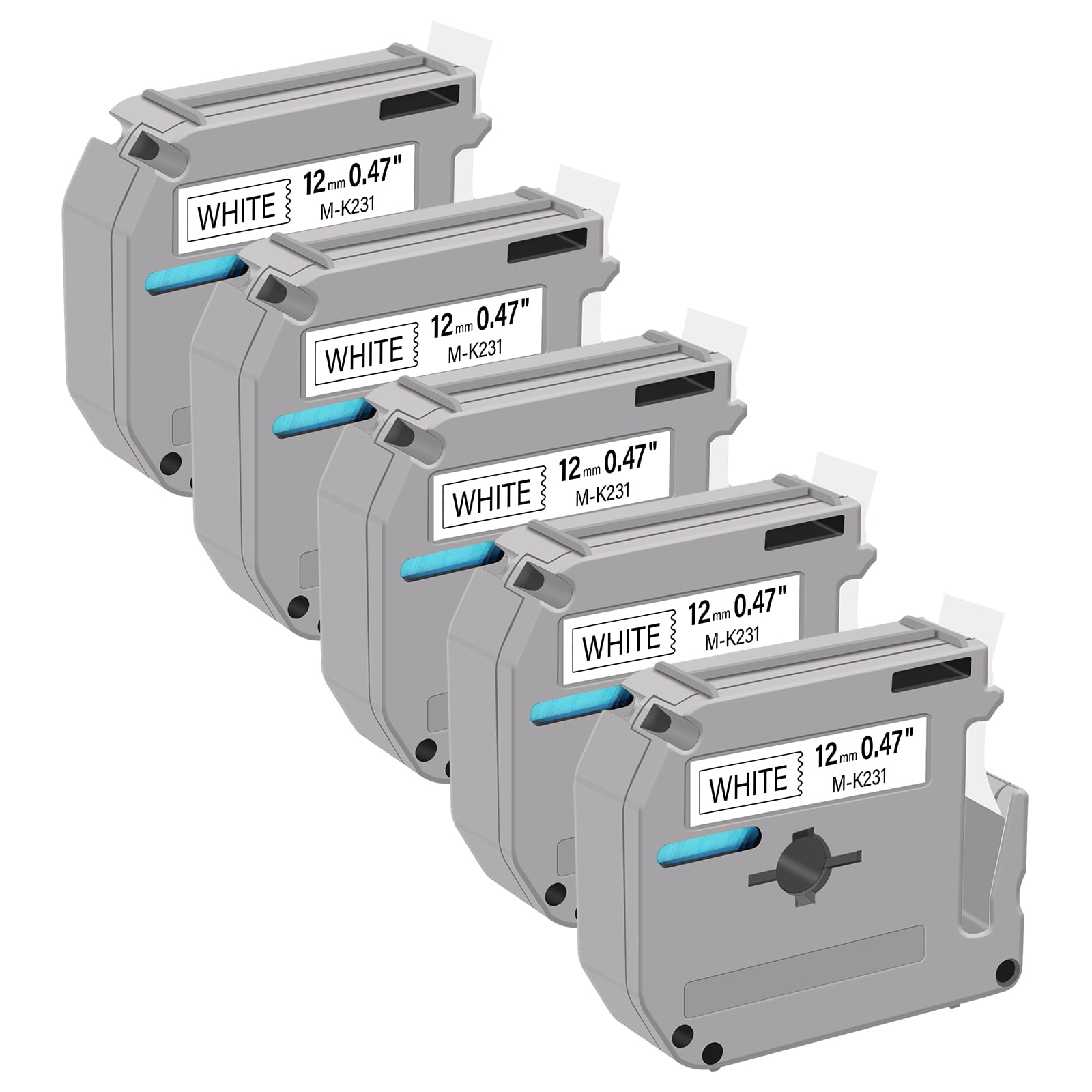 GREENCYCLE 5PK Compatible for Brother P-touch M Tape MK231 M-K231 M231 ...