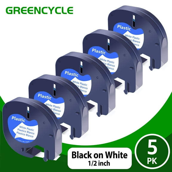 6Pk 12Mm Black Ink White Tape Ez Label Cartridge For Casio Kl60 Xr-12We ...