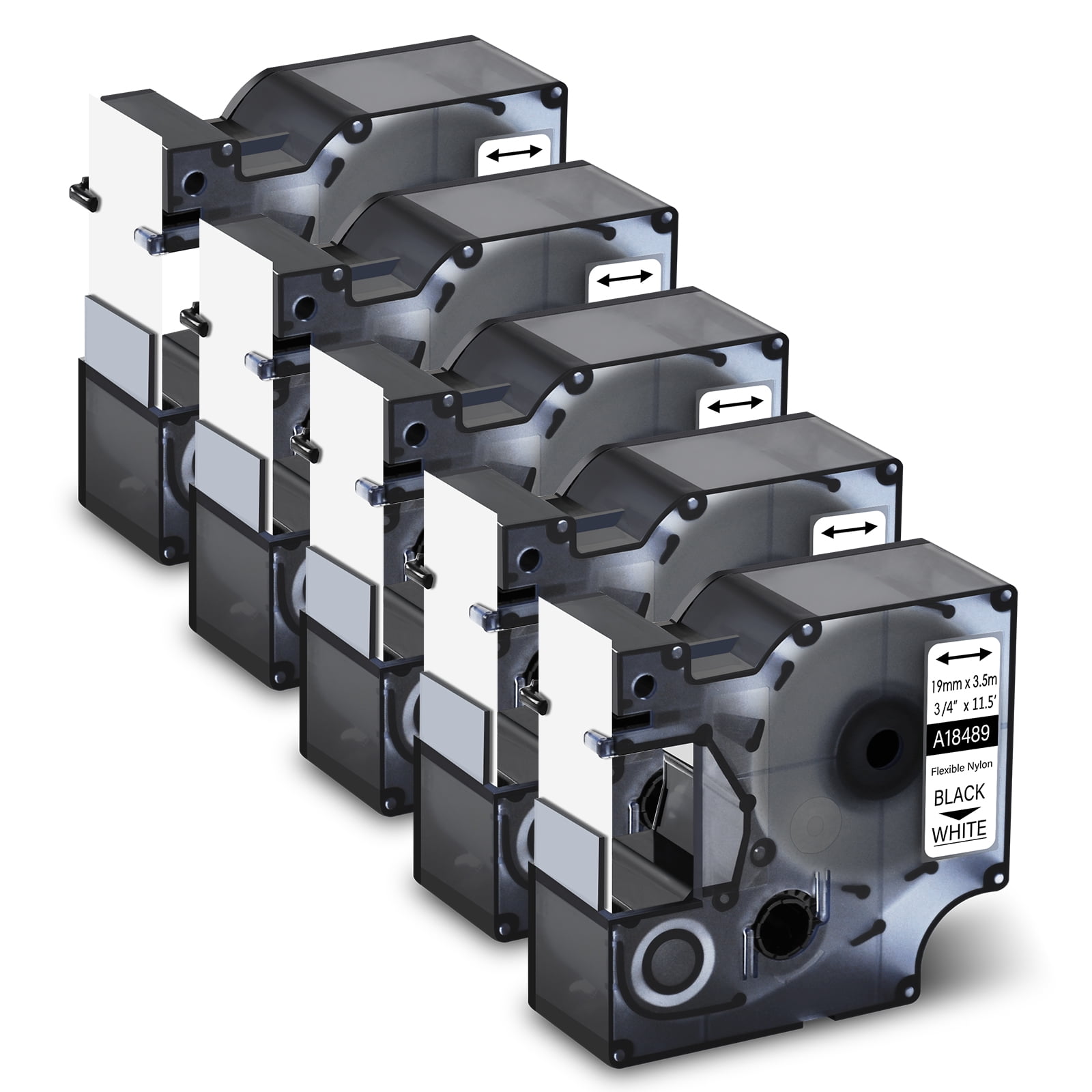 GREENCYCLE 5PK Industrial Flexible Nylon Label Tape Compatible for Dymo ...