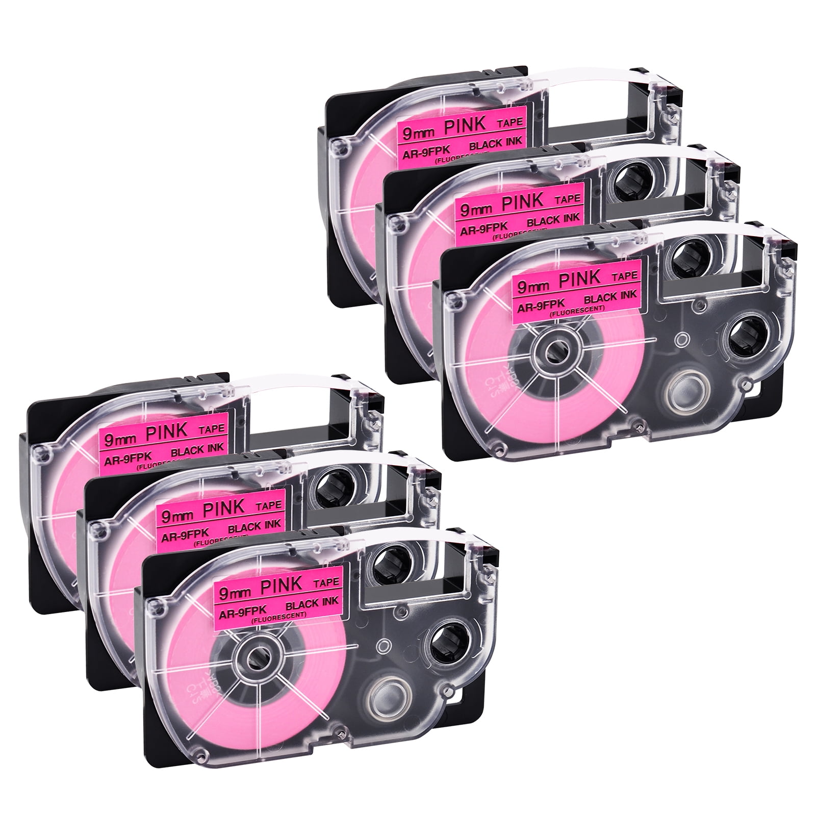 GREENCYCLE 6 Pack Compatible for Casio XR-9FPK XR9FPK Black on ...