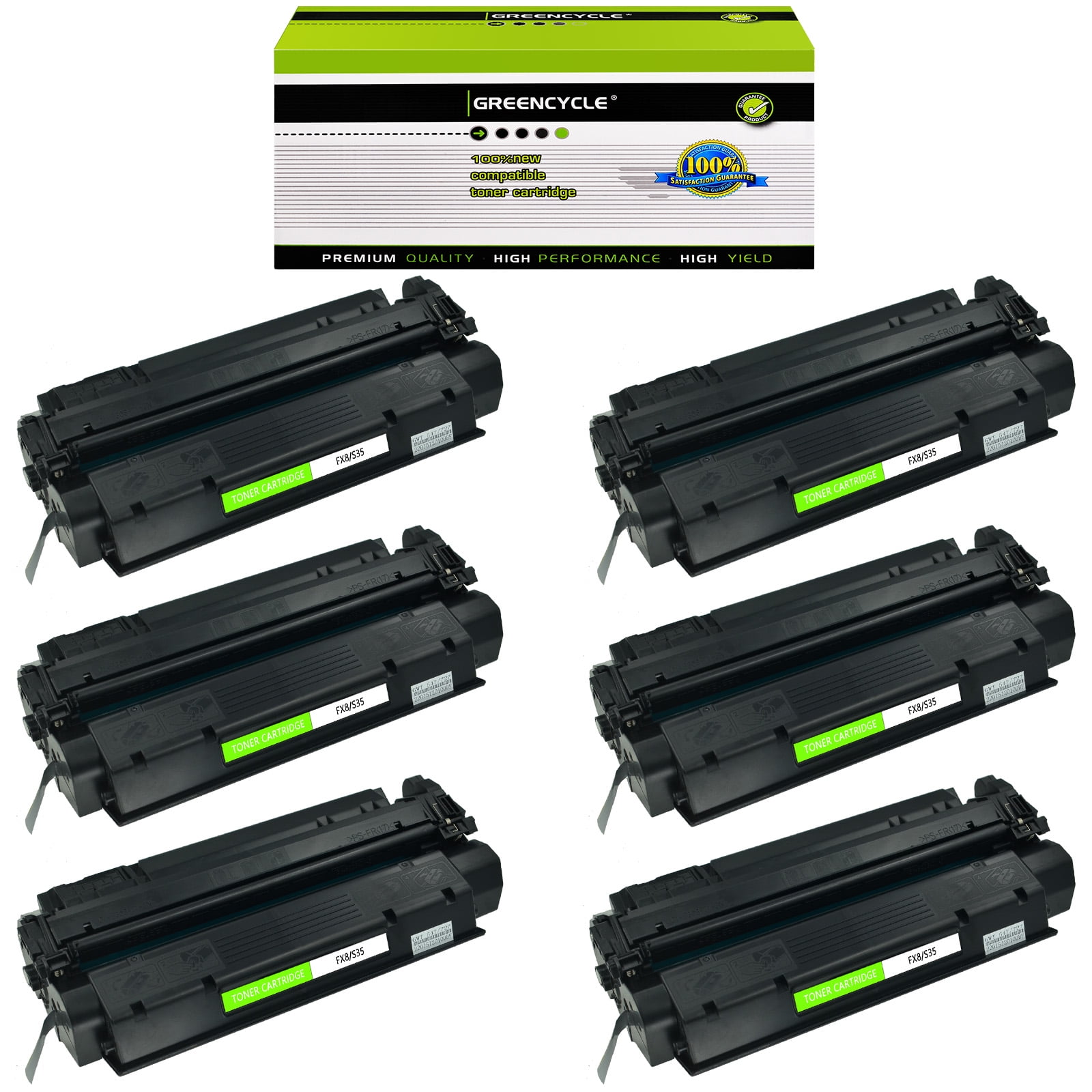 GREENCYCLE 6 Pack Compatible for Canon S35 S-35 Black Toner Cartridge ...