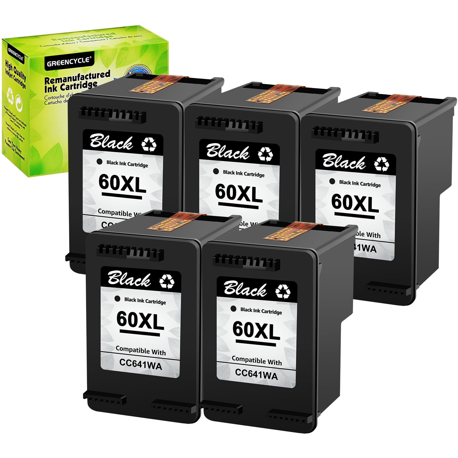 GREENCYCLE 60XL Ink Cartridges Replacement for HP High Yield 60 XL ...