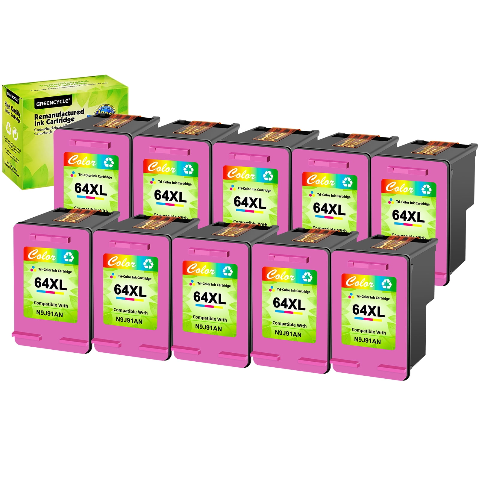 GREENCYCLE 64XL Ink Cartridges - Ink cartridges for tech - Walmart ...