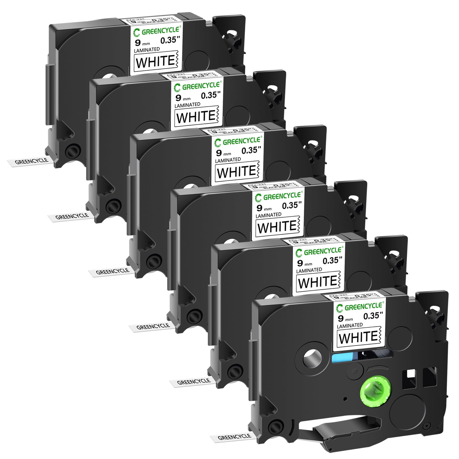 GREENCYCLE 6PK Compatible Brother P Touch TZe-221 Tape for PT-D200, PT ...