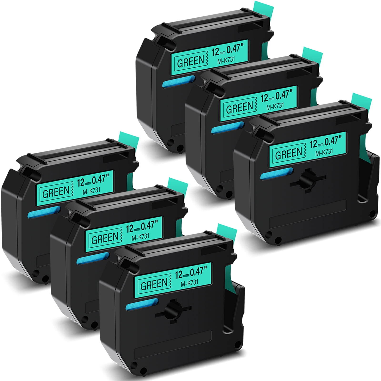 GREENCYCLE 6PK Compatible for Brother P-touch M Tape MK731 M-K731 M731 ...